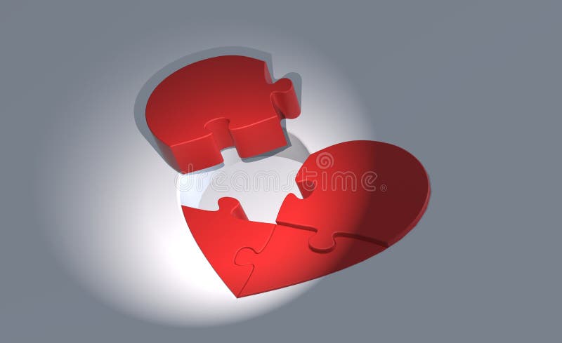 Heart Missing Piece Puzzle Stock Illustrations – 190 Heart Missing ...