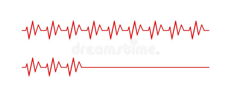 Red Heart Rate Line. Heartbeat Wave in Flat. Vector Stock Vector ...