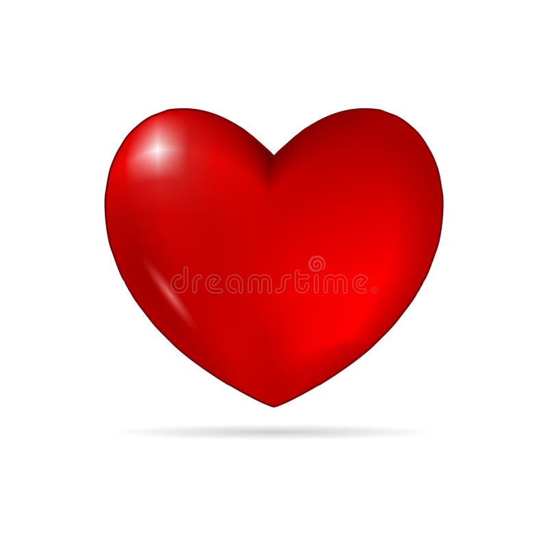 Red Heart. Realistic 3d Design Icon Heart Symbol Love Stock ...