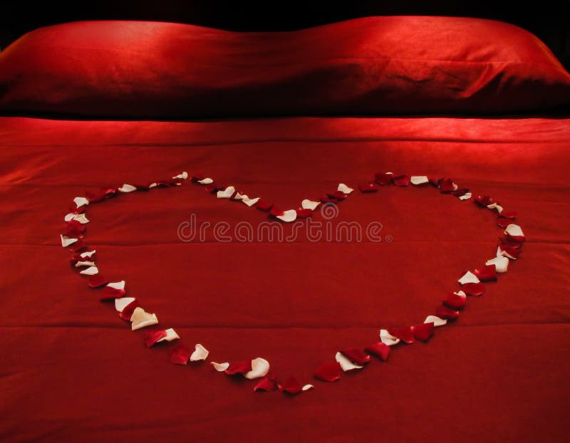 Red heart on red bed stock image. Image of symbol, romantic - 10738527