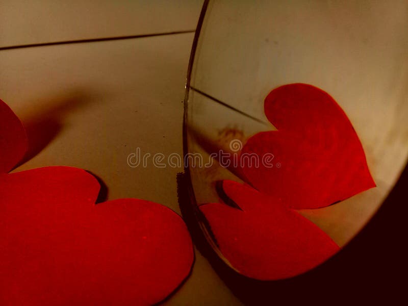Red heart reflection stock image. Image of organ, reflection - 202669359