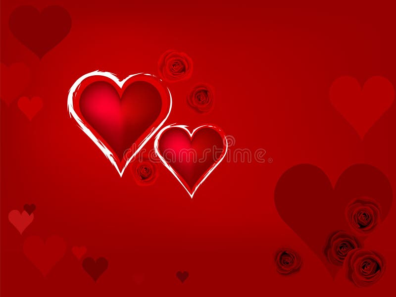 Illustration of Red Rose through a Broken Heart Stock Illustration ...