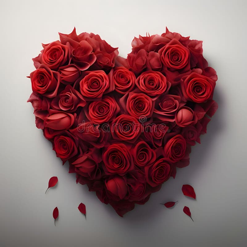 Red Heart of Roses. Heart As a Symbol of Affection and Love Stock ...