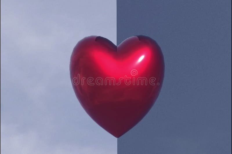 Red Heart Around the Pillars Navy Blue and Gold Decorations. Heart As a ...