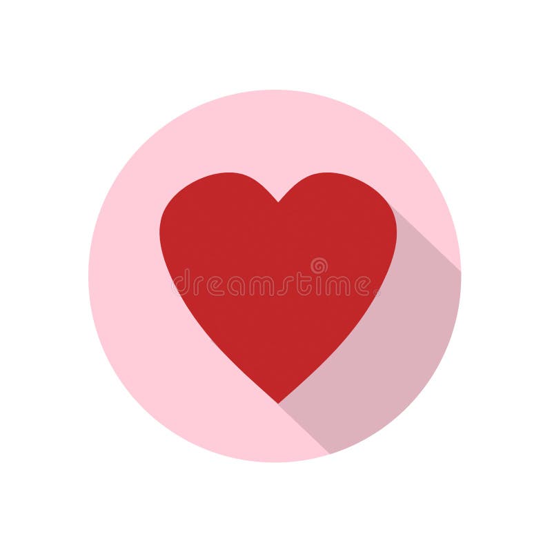 Red Heart Round Flat Medical Icon Illustration Stock Illustration ...