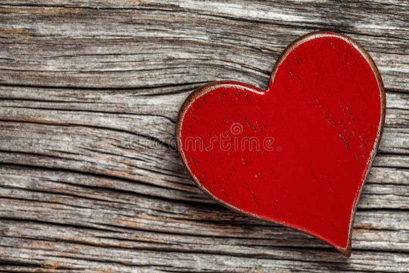 Rustic Red Heart stock photo. Image of romantic, hearts - 145209812