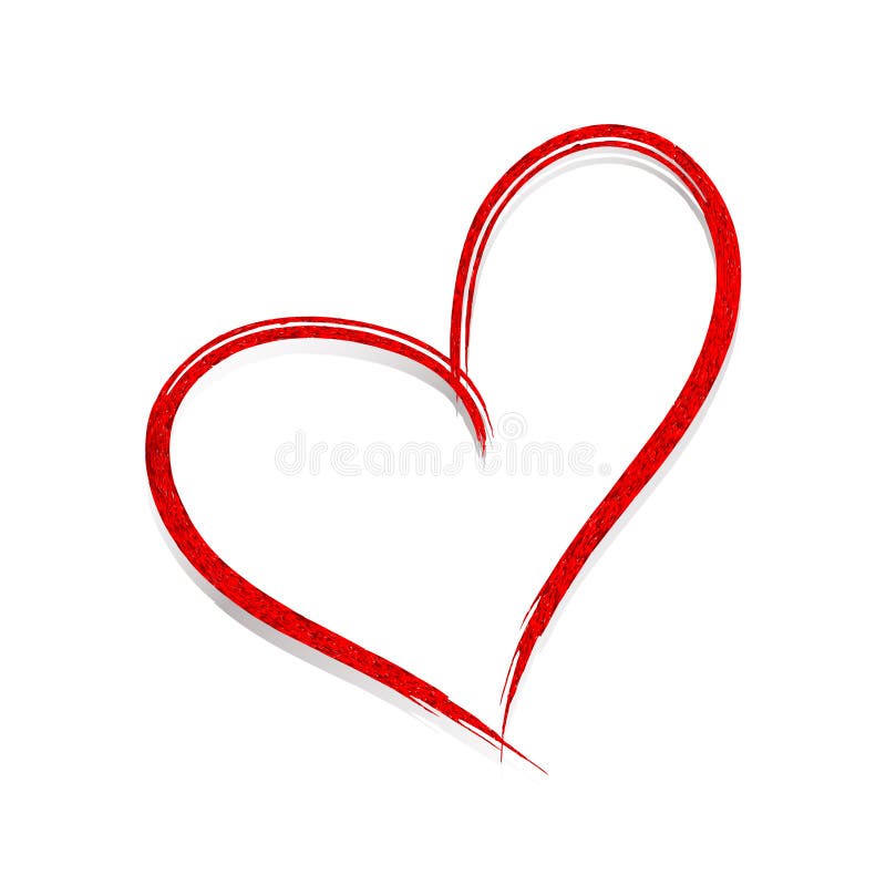 Red heart with shadow stock vector. Illustration of heart - 107667517