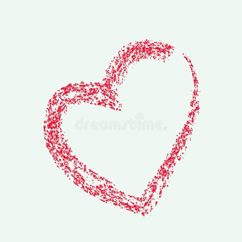 Red heart with shadow stock vector. Illustration of design - 108863661
