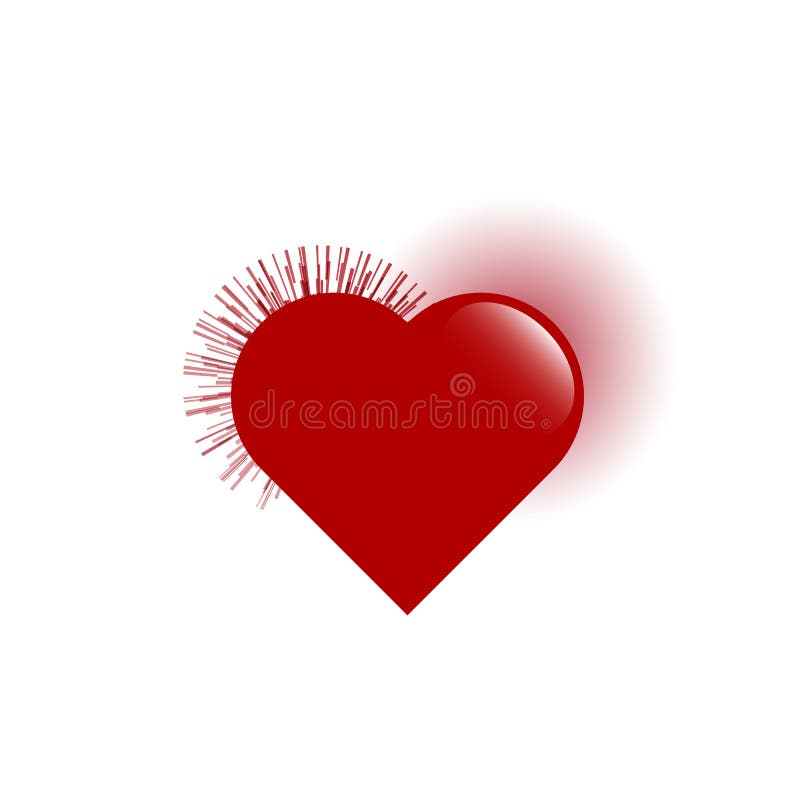 Red Heart with Shadow. Vector Illustration Stock Vector - Illustration ...