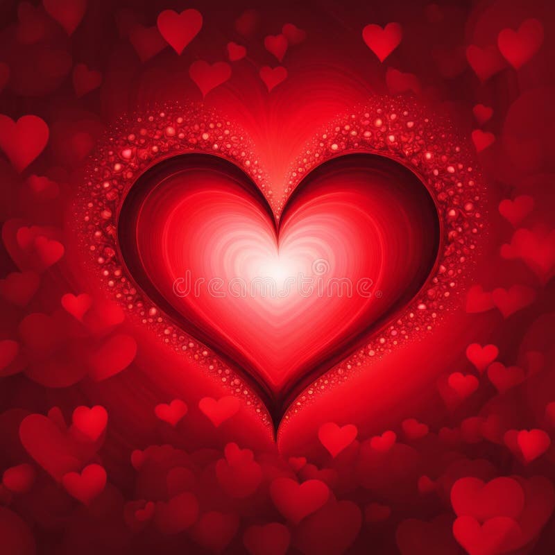 Red Heart Shapes with a Bokeh Background Stock Illustration ...