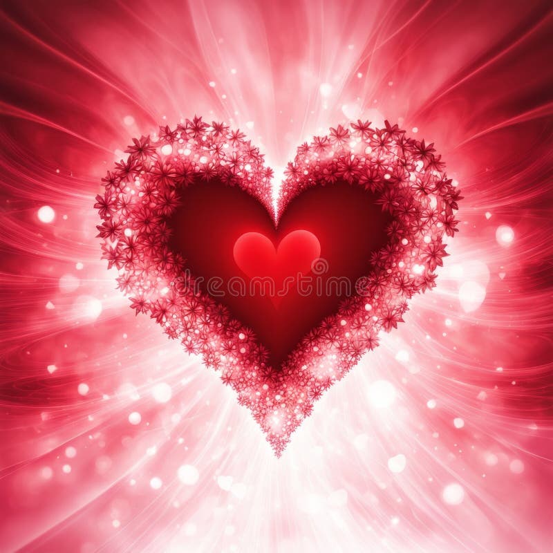 Red Heart Shapes with a Bokeh Background Stock Illustration ...