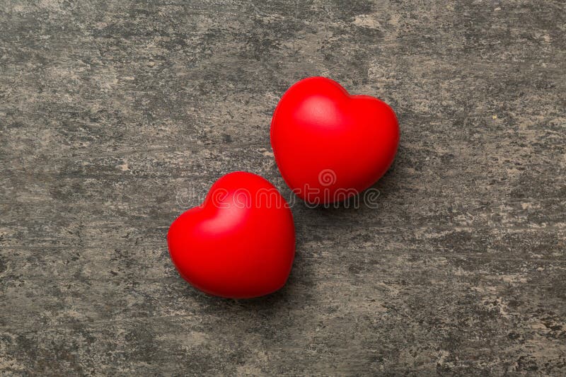 Red Heart Shape on Colored Background. Minimal Concept Top View with ...