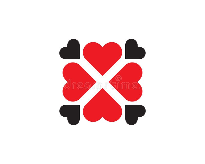 Red Heart Shape Formed a Cross Plus Symbol Stock Vector - Illustration ...