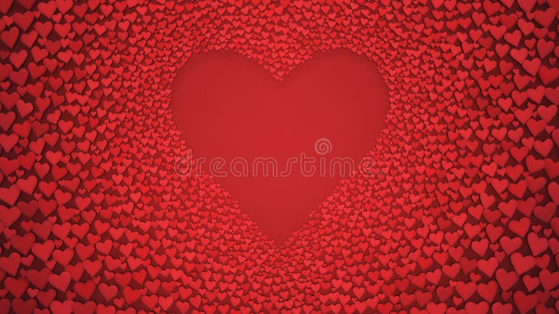 Red Heart Shape Formed by Multiple Red Hearts - 3D Rendering Stock ...