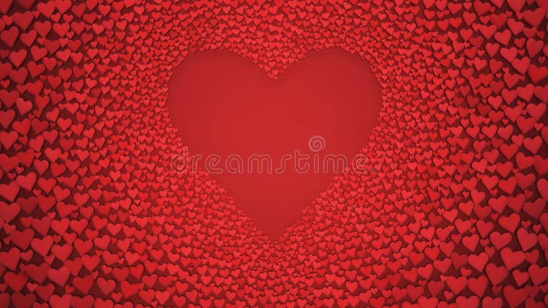 Red Heart Shape Formed by Multiple Red Hearts - 3D Rendering Stock ...