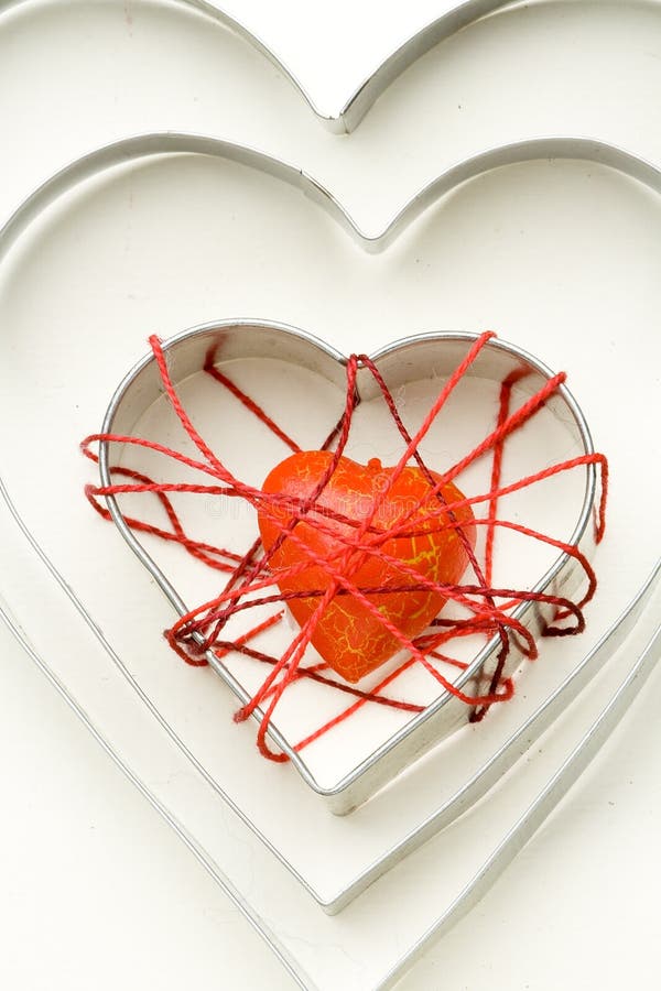 Red Heart Shape Inside Iron Forms Stock Image - Image of romance ...