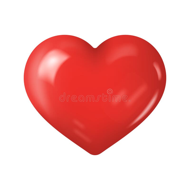 Red Heart Shape Isolated on White Stock Vector - Illustration of ...