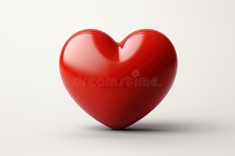 Red Heart Shape Isolated on White Illustration Generative Ai Stock ...