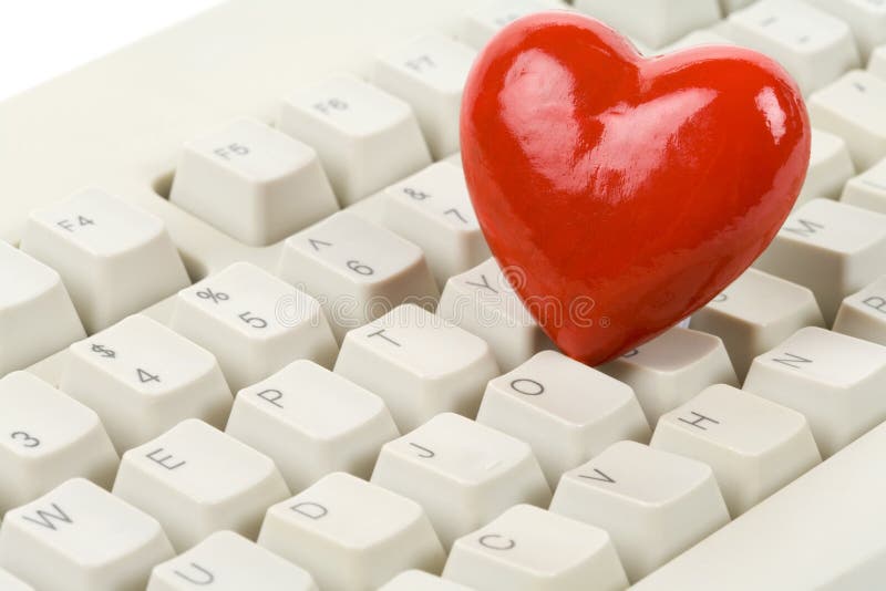 Red Heart Shape and Keyboard Stock Photo - Image of keyboard, valentine ...