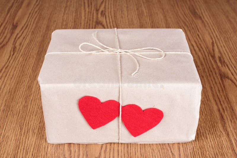 Red heart shape on package stock image. Image of package - 65062197