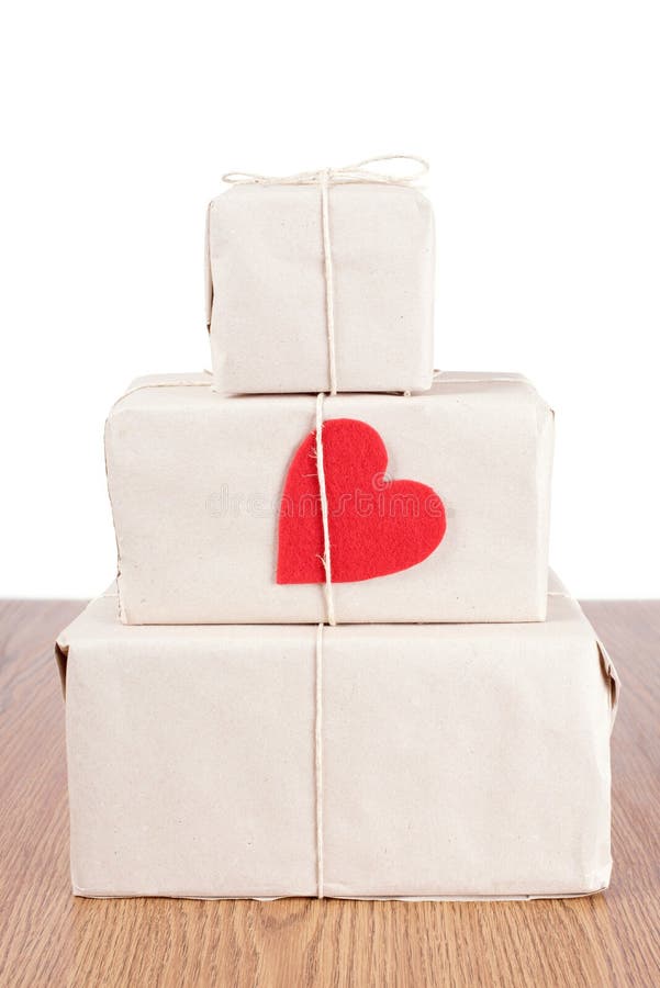 Red heart shape on package stock photo. Image of love - 65062200