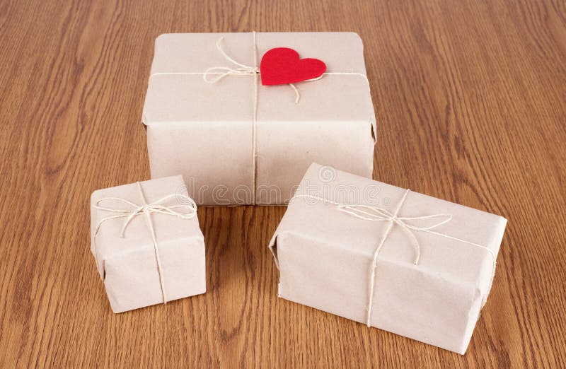 Red heart shape on package stock image. Image of tender - 65062205