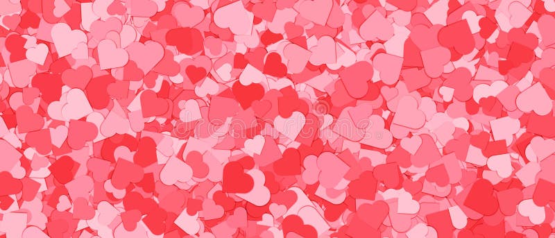 Red Heart Shape Pattern Background Stock Illustration - Illustration of ...