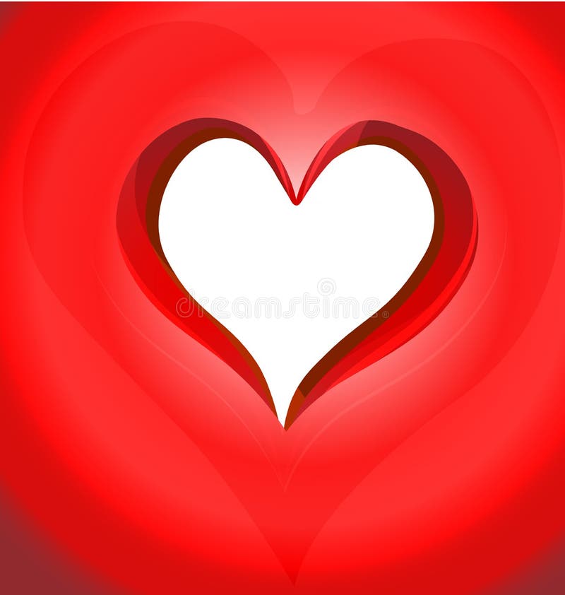 Red Heart Shape on Red Background Icon Vector Stock Vector ...