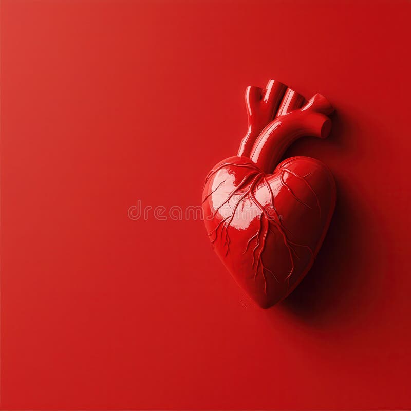 Red Heart Shape on a Solid Red Background Creating a Simple and Bold ...
