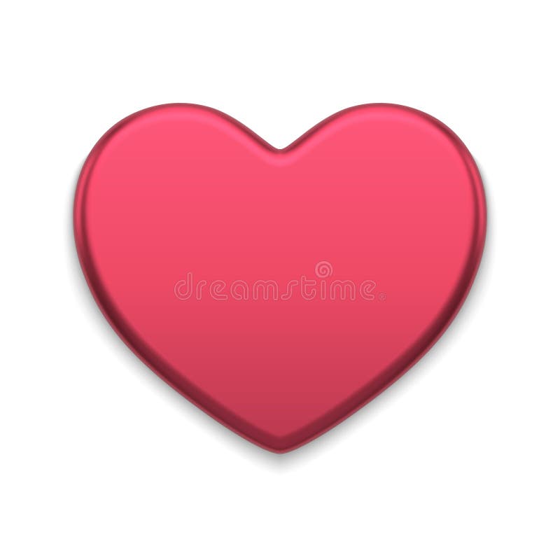 Red Heart Shape Symbol Of Love Realistic 3d Vector Illustration Stock
