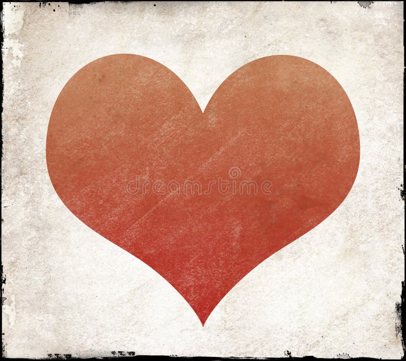 Red Heart Shape with Texture Stock Illustration - Illustration of ...
