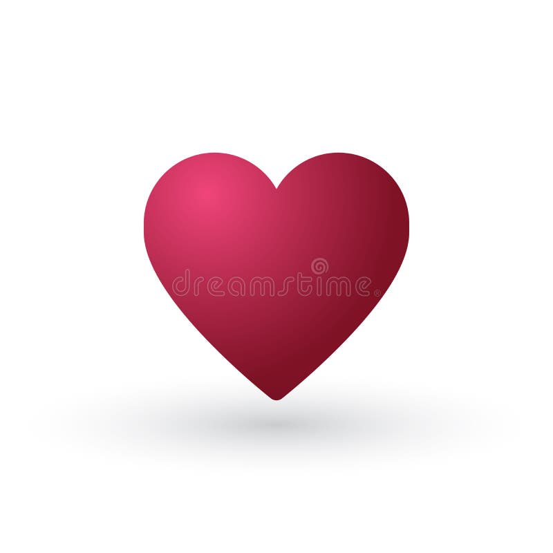 Red Heart Shape Vector Design Element Empty Blank Template Isolated on ...