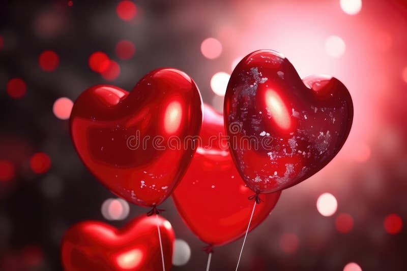 Red Heart Shaped Ballons for Celebration Stock Illustration ...