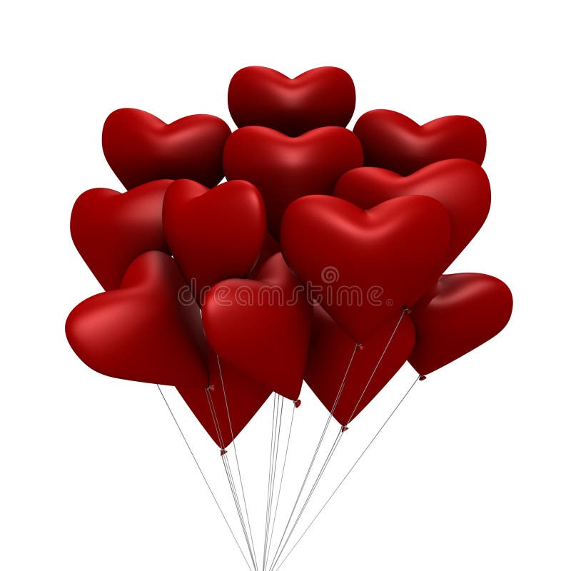 Red Heart Shaped Balloons - a 3d Image Stock Illustration ...