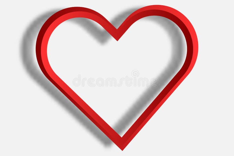Red Heart-shaped Frame Placed Separately from the White Background ...