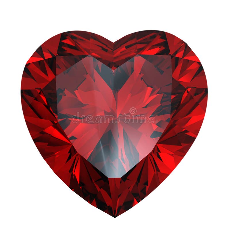 Red heart shaped garnet stock illustration. Illustration of black ...