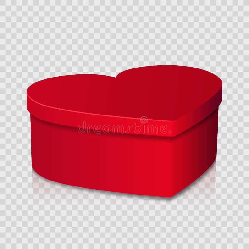 Red Heart Shaped Gift Box on Simple Background Stock Vector ...
