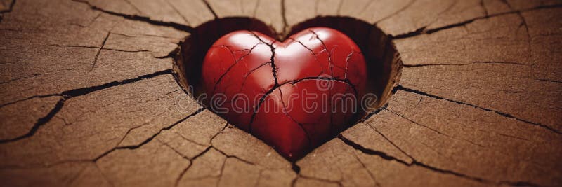 A Red Heart Shaped Hole in the Sand Stock Image - Image of symbol ...