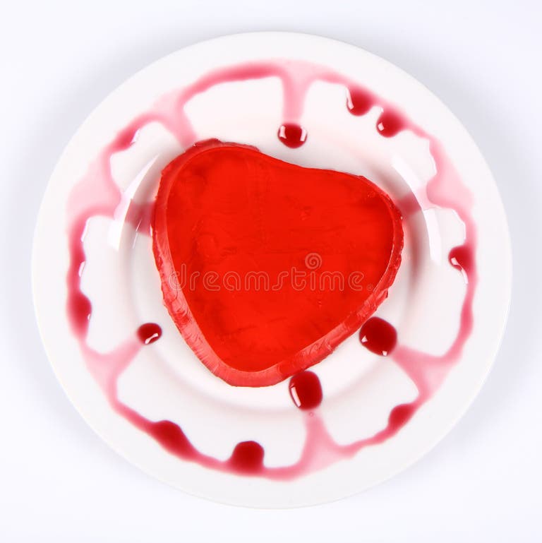 Red heart shaped jello stock image. Image of treat, celebration - 12951671