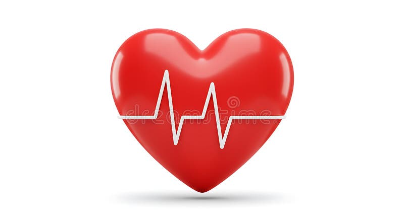 Red Heart-shaped Object with a Glossy Surface and a White ...