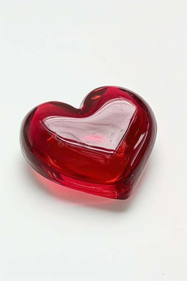 A Red Heart-shaped Object Placed on a White Surface Stock Image - Image ...