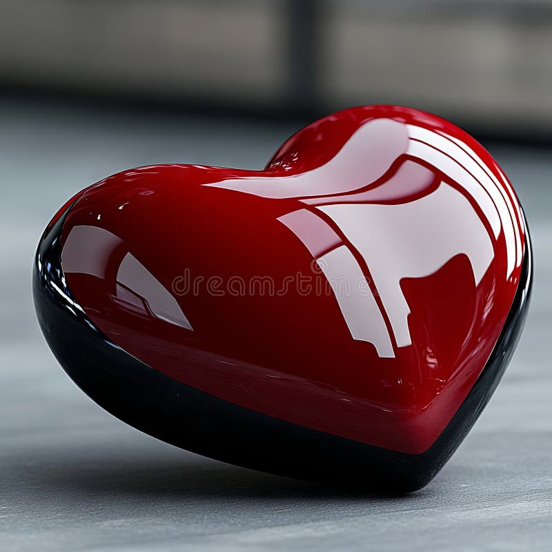 Red Heart Shaped Object Sitting Top Table Stock Photos - Free & Royalty ...