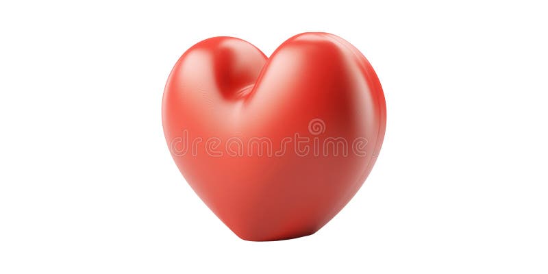 Red Heart-Shaped Object. Symbol of Love and Affection Isolated on ...