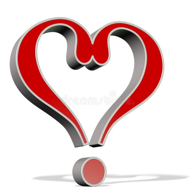 Red Heart Shaped from Question Marks, 3d Illustration Stock ...
