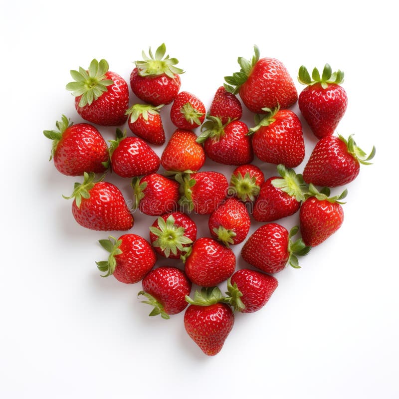 Fresh Red Heart-shaped Strawberry, AI Generated Stock Illustration ...