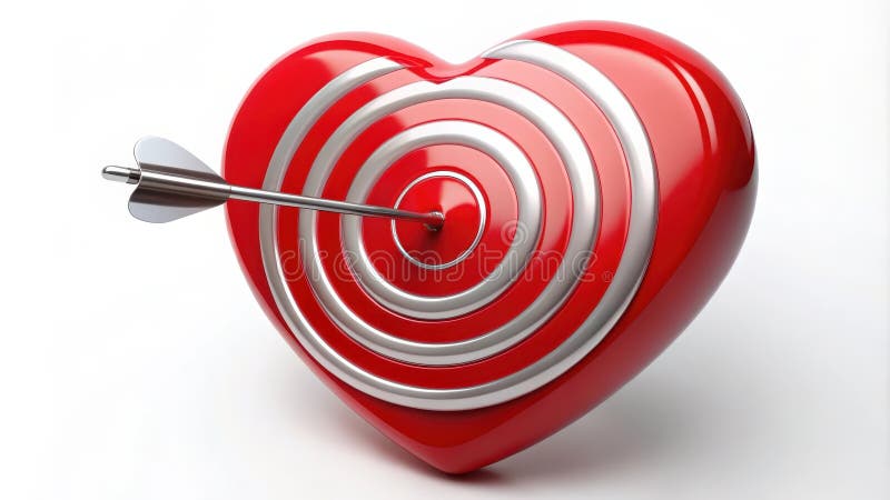 A Red Heart-shaped Target with an Arrow in the Bullseye, Symbolizing ...