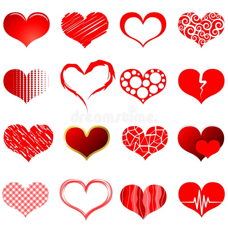 Vector Heart Shapes stock vector. Illustration of pencil - 47924612