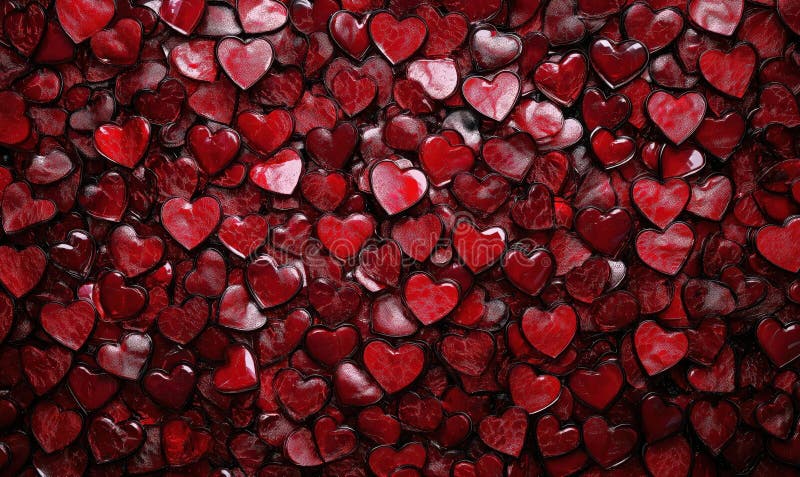 Red Heart Shapes Background for Romantic Themes and Celebrations Stock ...