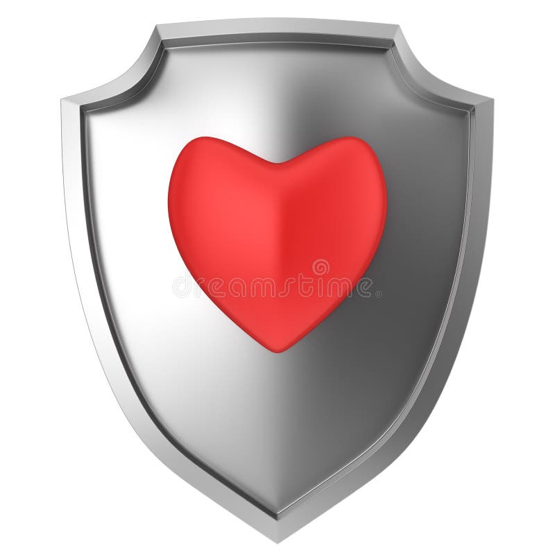 Red heart shield stock illustration. Illustration of medicine - 30606235