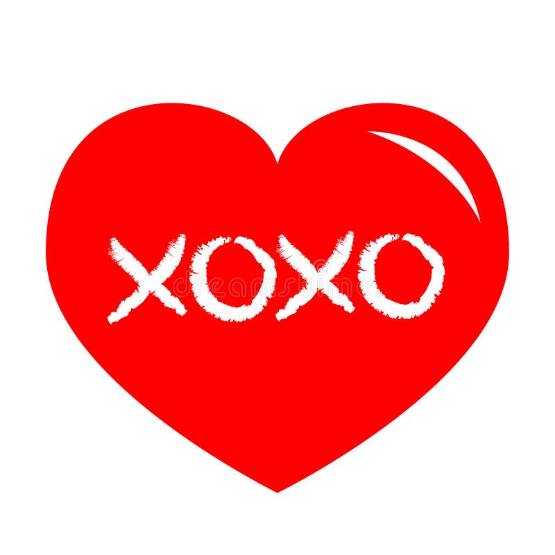 Xoxo Hugs And Kisses Sign Symbol Mark Love Card White Heart Word Text